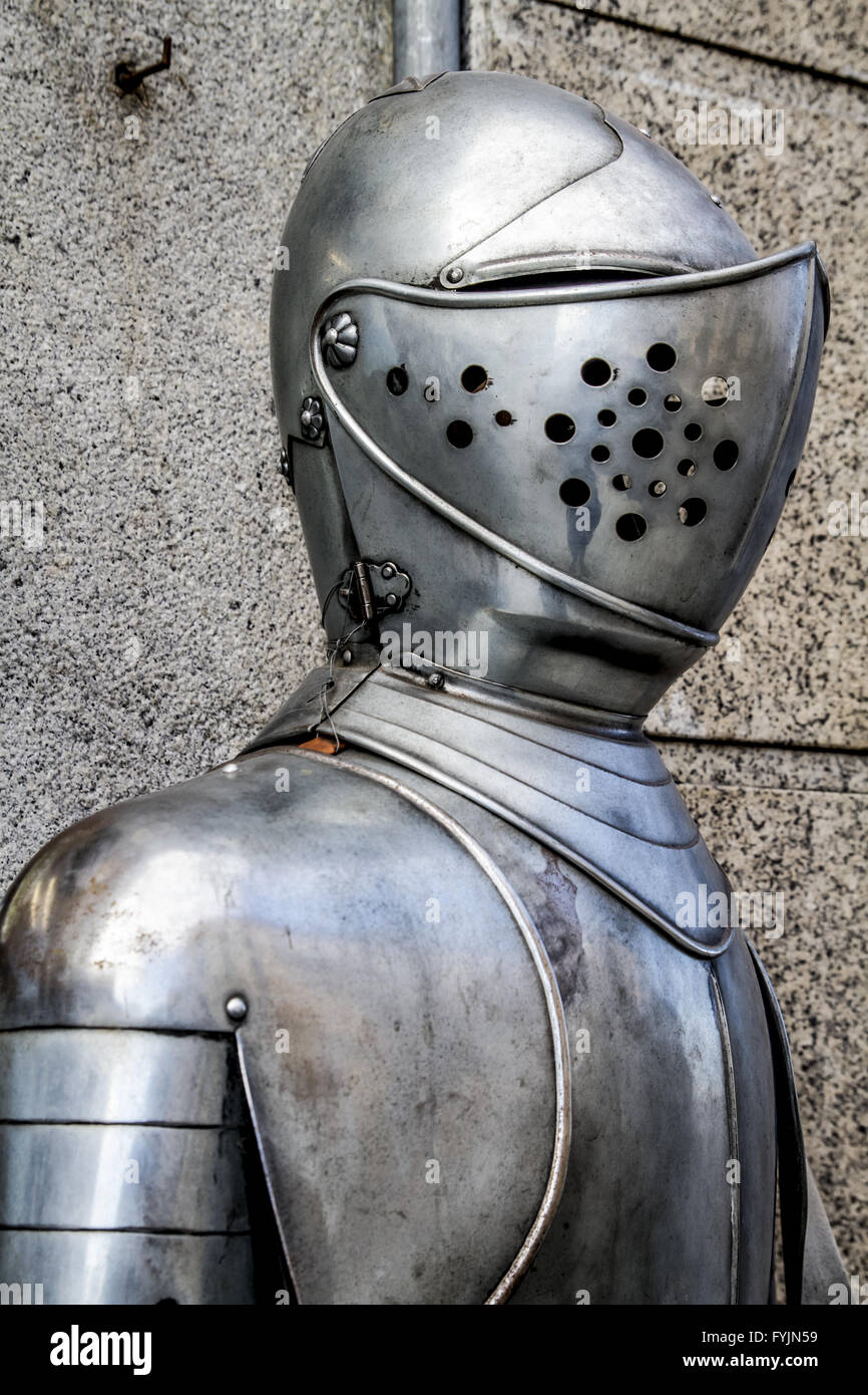 Spanish military armor, helmet and breastplate detail Stock Photo - Alamy