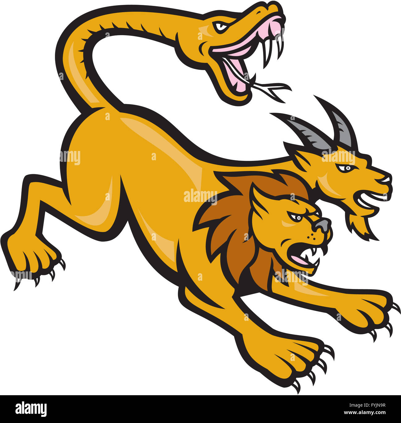 Chimera Attacking Side Cartoon Stock Photo - Alamy