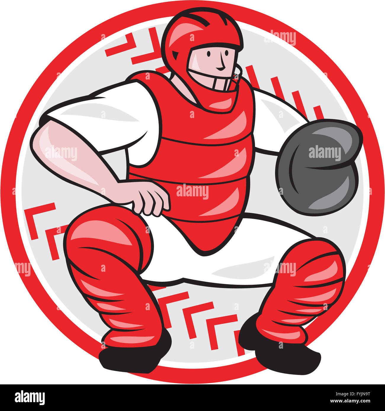 Baseball Catcher Catching Cartoon Stock Photo - Alamy