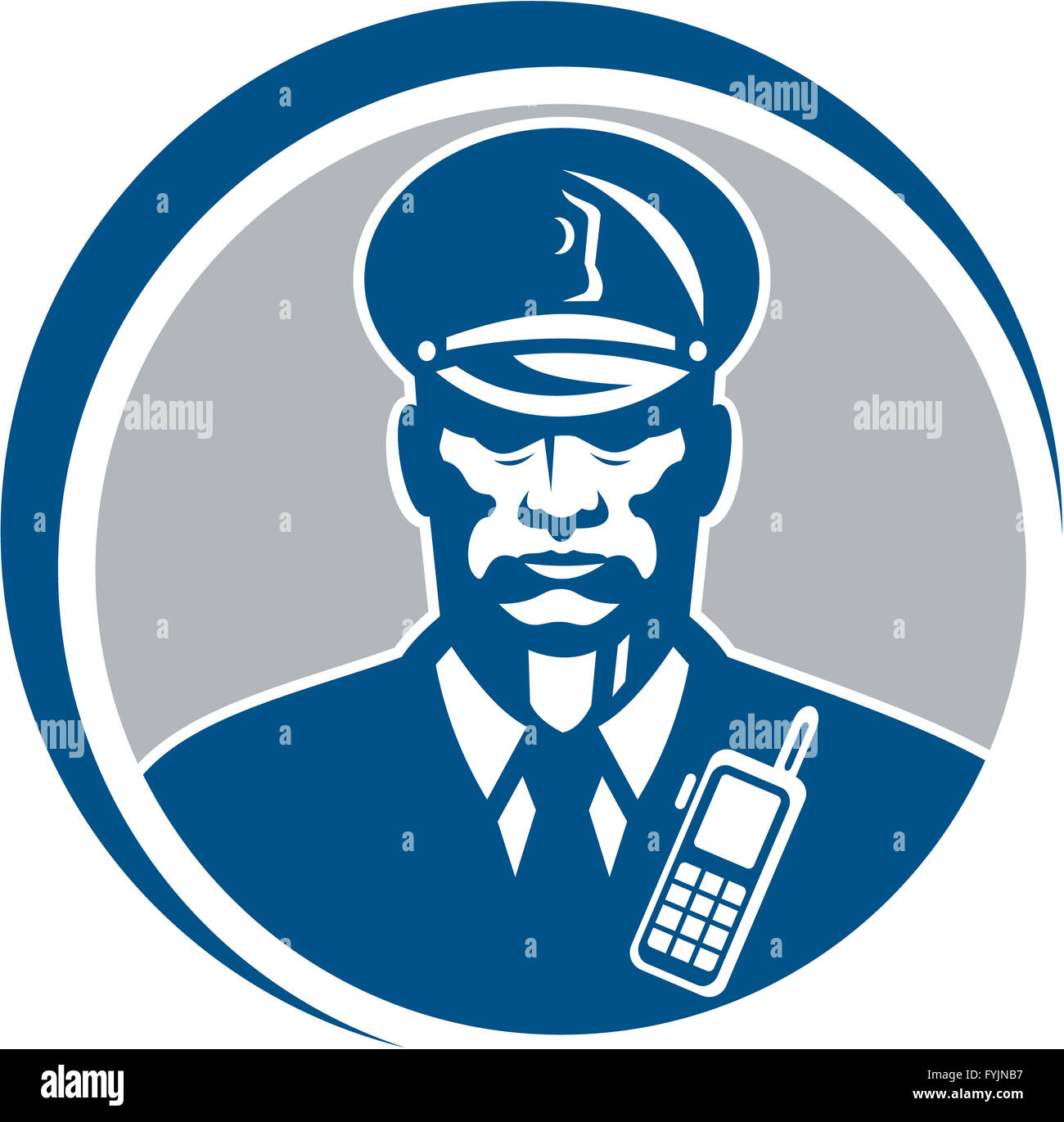 Security Guard Police Officer Radio Circle Stock Photo - Alamy
