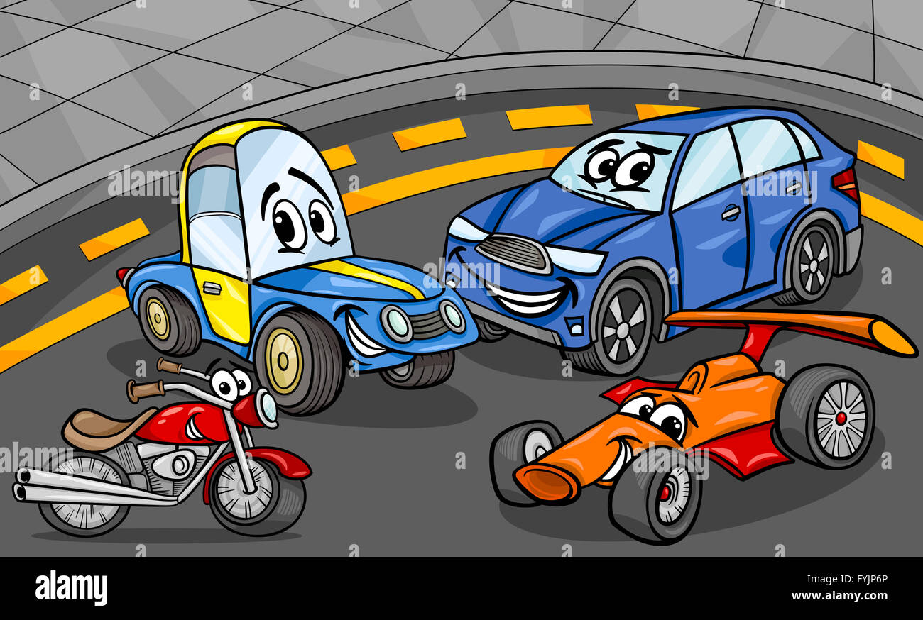 Race Cars Cartoon High Resolution Stock Photography and Images - Alamy