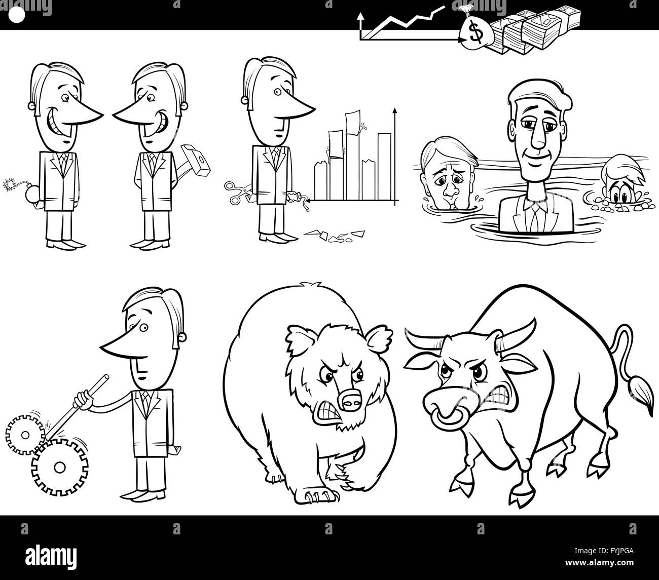 business cartoon concepts and ideas set Stock Photo - Alamy