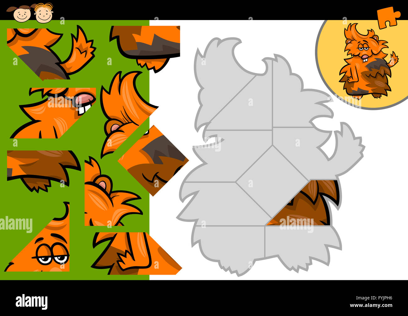 cartoon guinea pig jigsaw puzzle game Stock Photo - Alamy