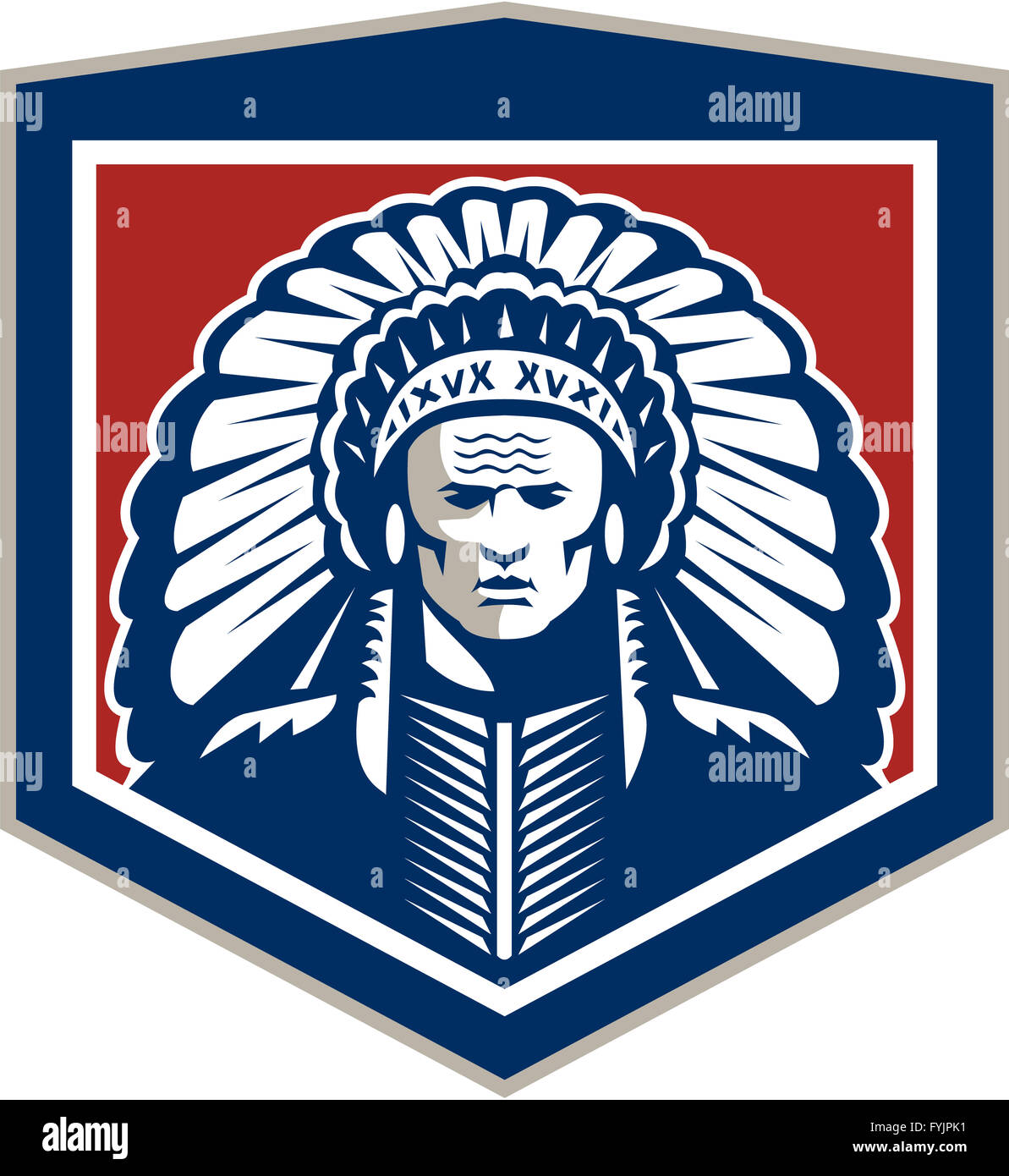 Native american indian chief shield hi-res stock photography and images ...