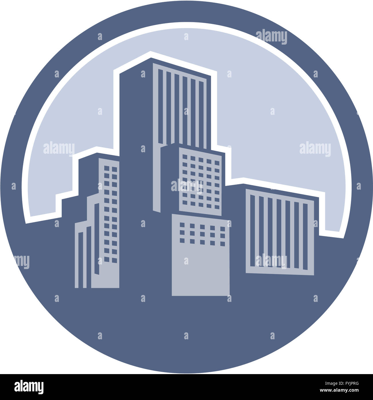 Urban Skyscraper Buildings Circle Stock Photo - Alamy