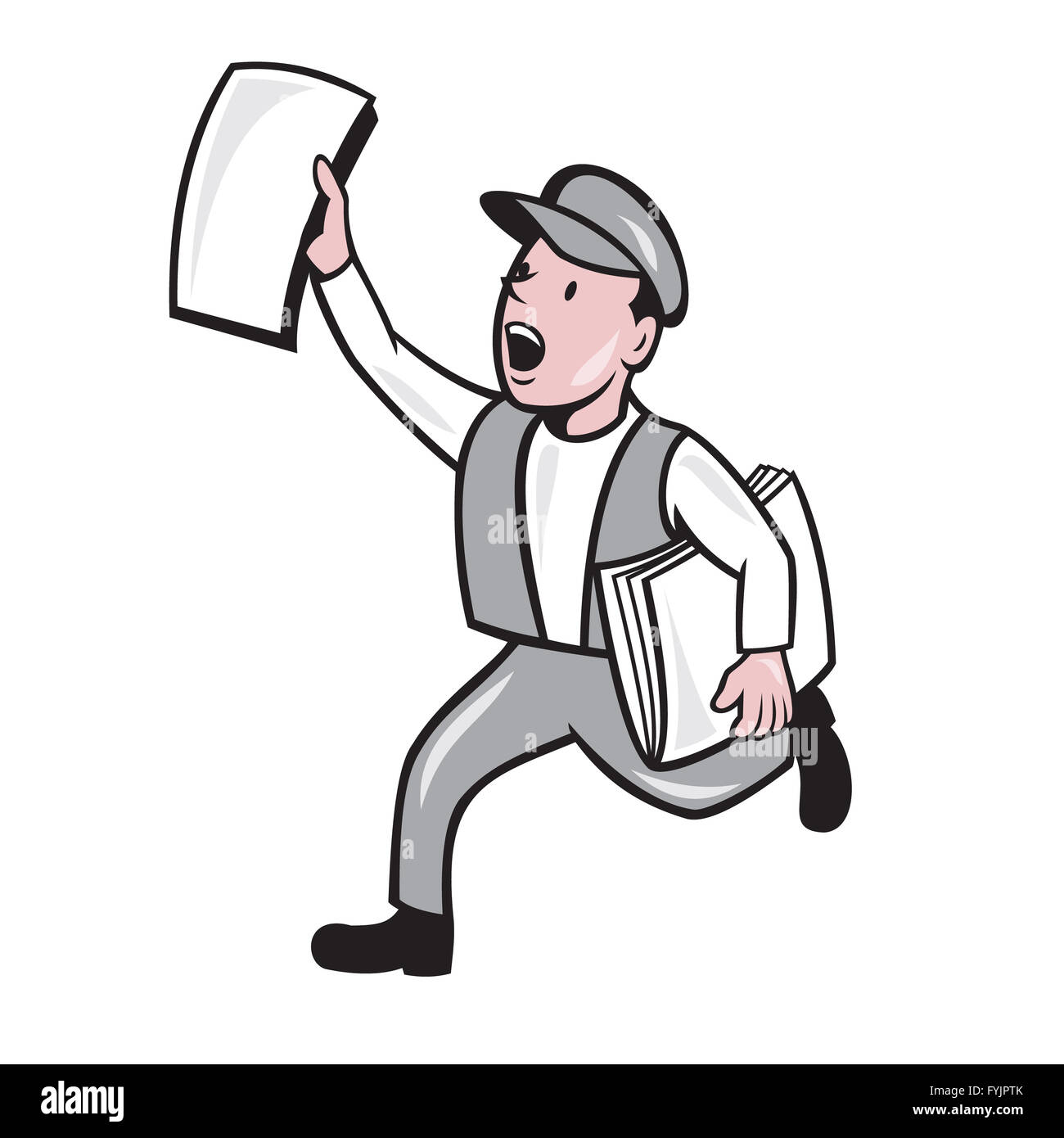 Newspaper boy cartoon hi-res stock photography and images - Alamy