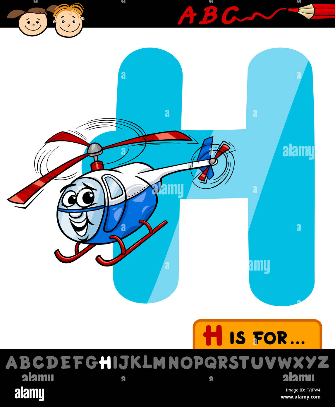 letter h helicopter hat cartoon illustration Stock Photo - Alamy