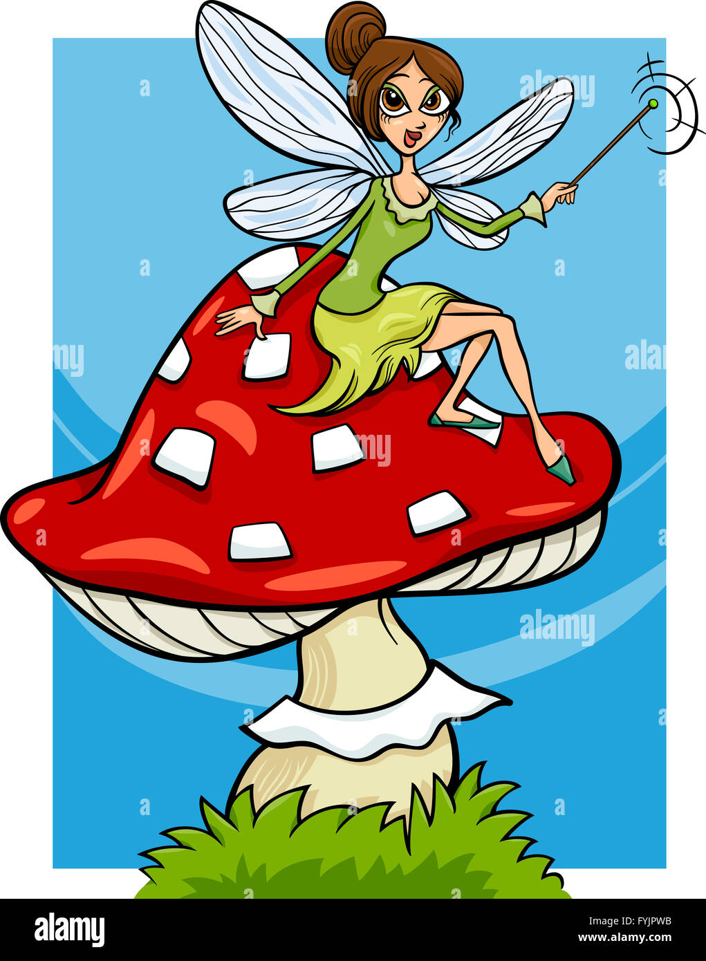 elf fairy fantasy cartoon illustration Stock Photo - Alamy