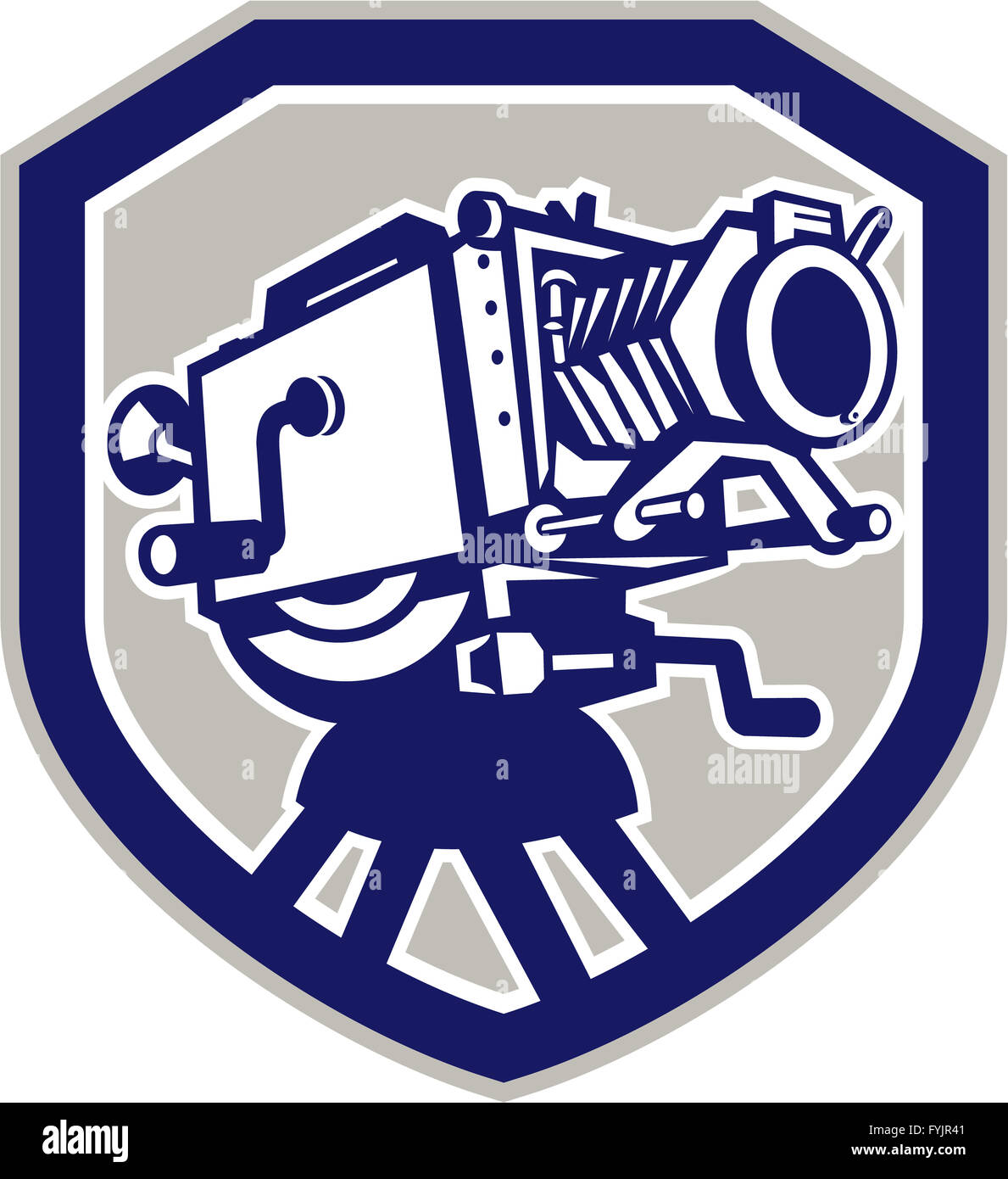 Movie Film Camera Vintage Shield Stock Photo - Alamy
