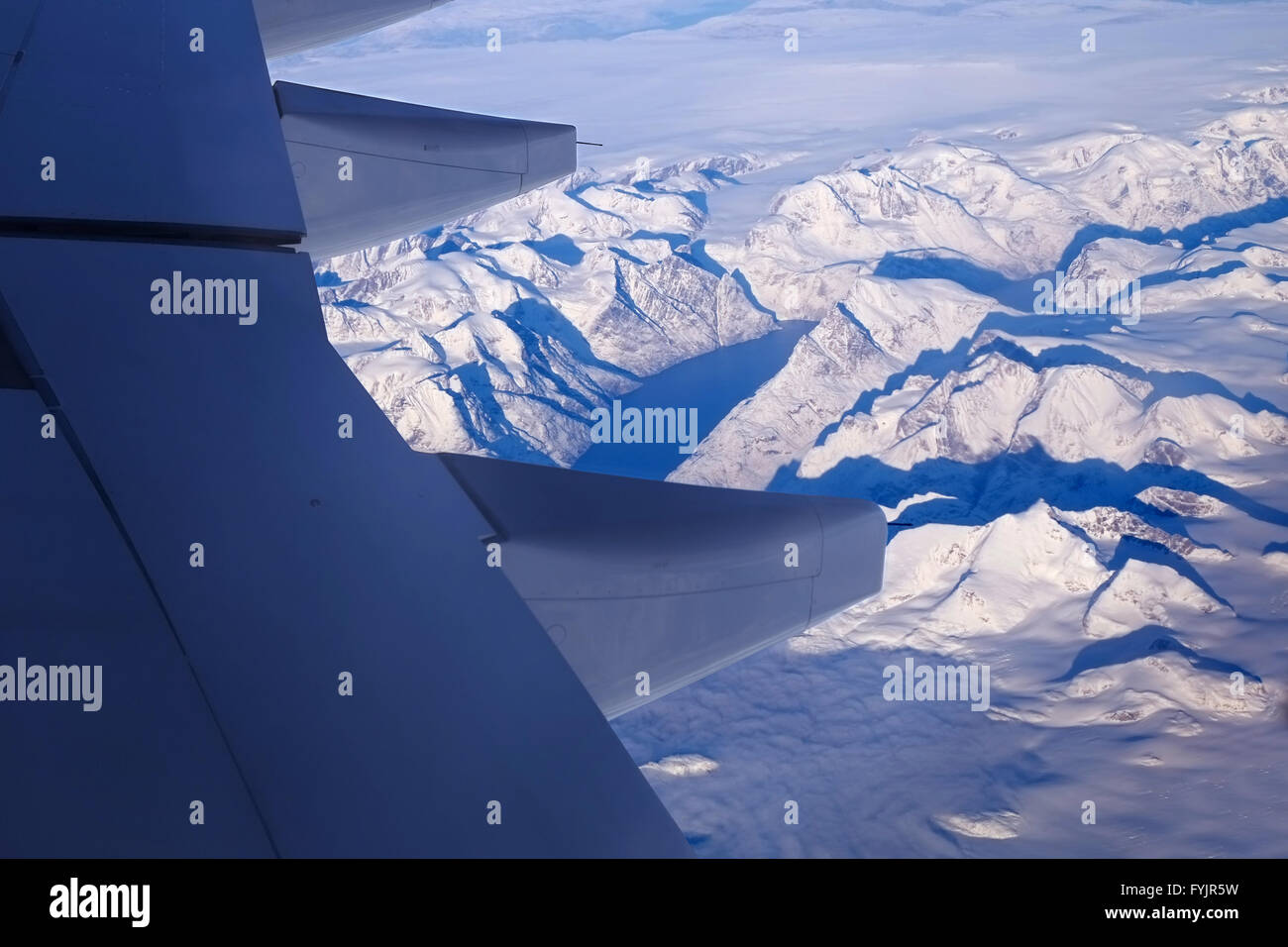 Flight over Greenland Stock Photo - Alamy