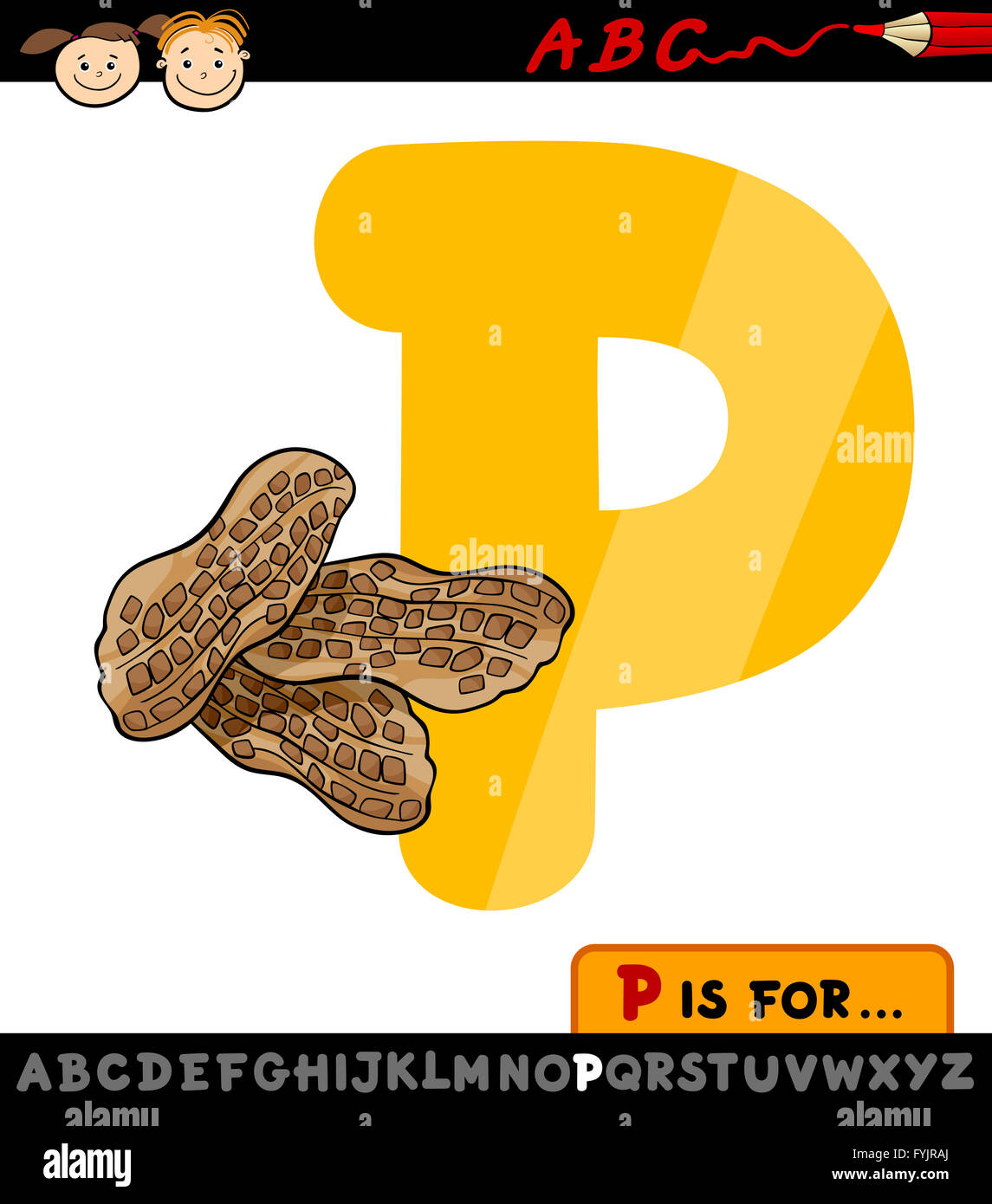 letter p with peanuts cartoon illustration Stock Photo - Alamy