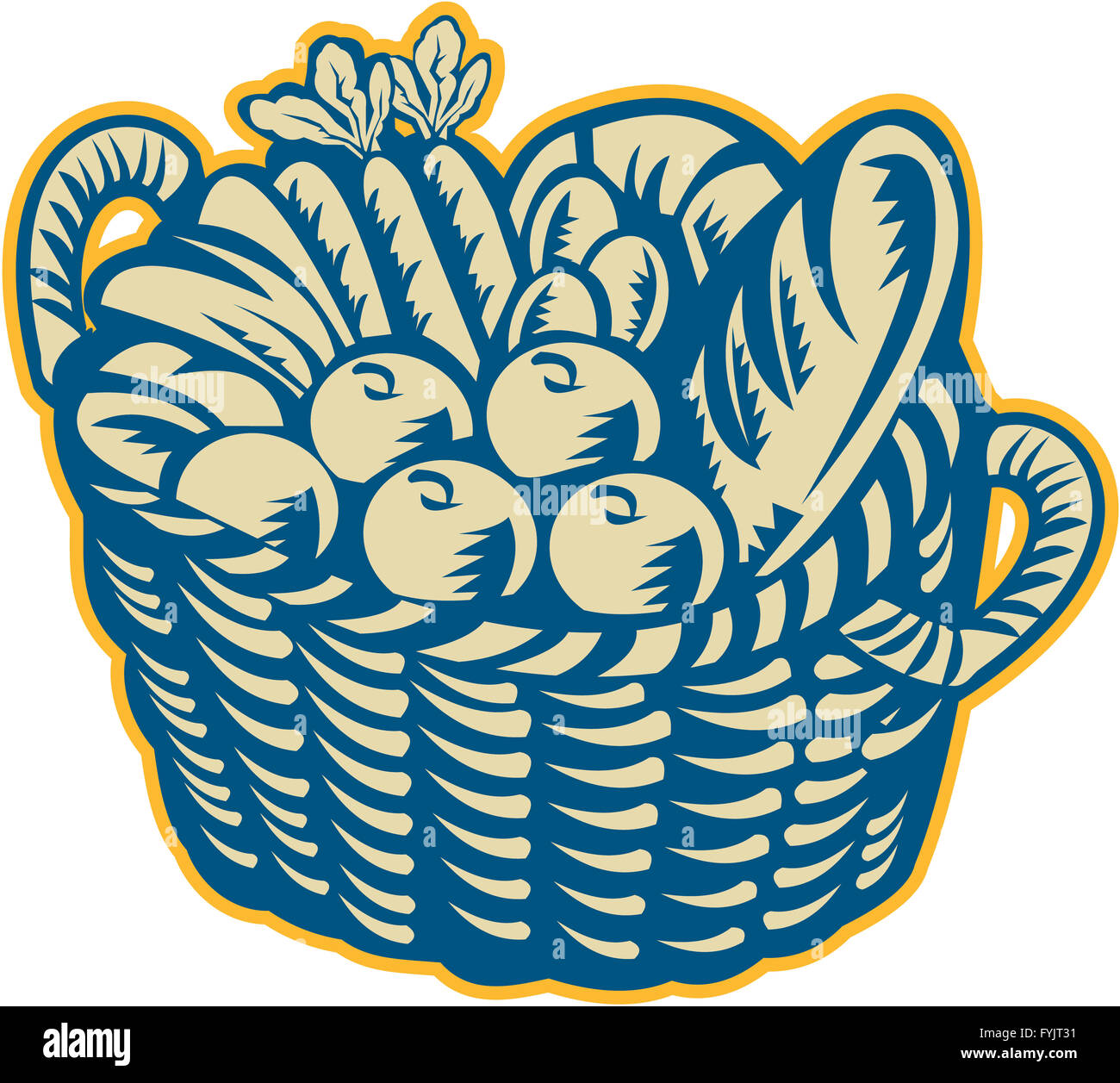 Crop Harvest Basket Retro Stock Photo - Alamy