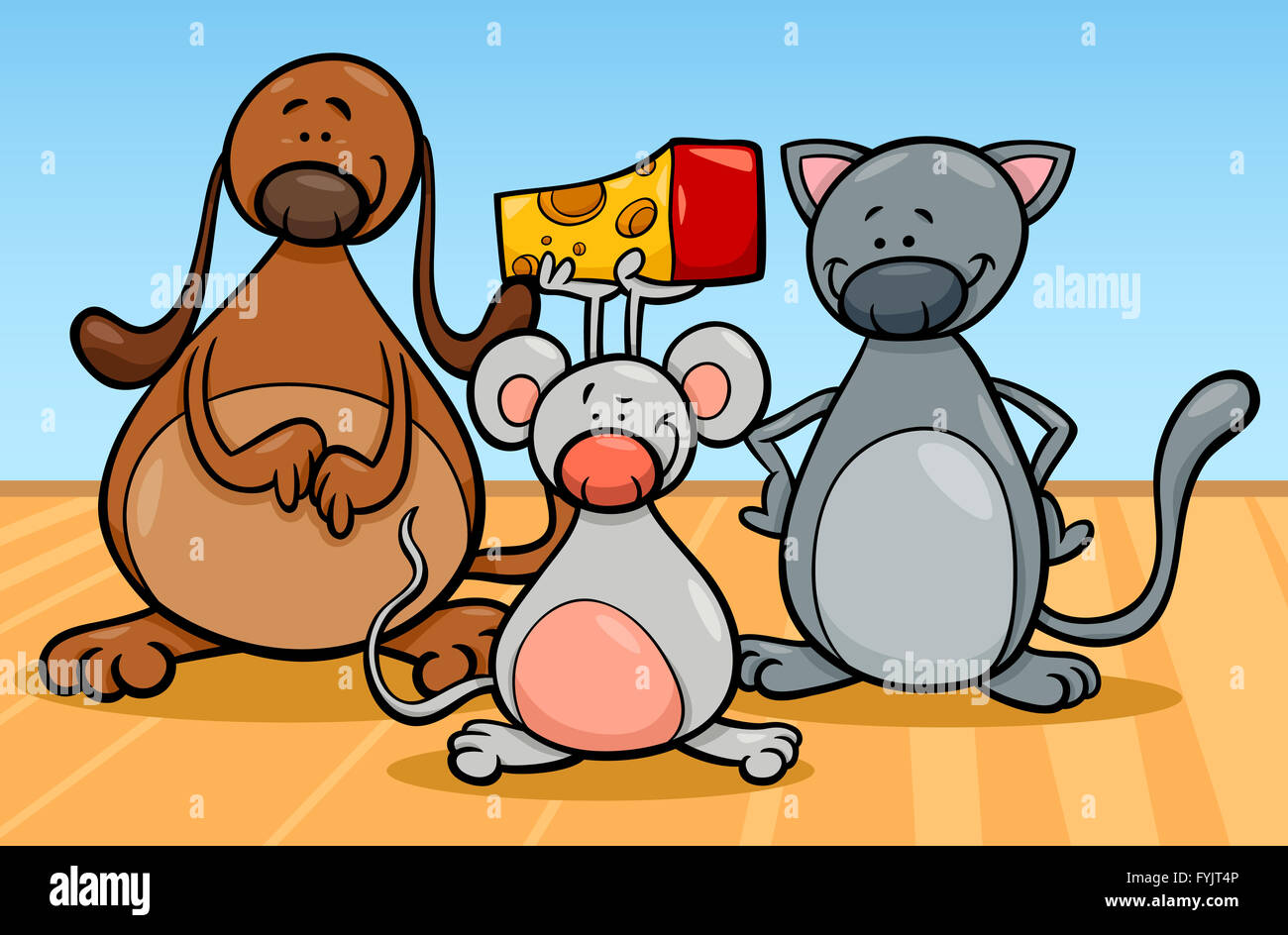 cute pets characters cartoon illustration Stock Photo - Alamy