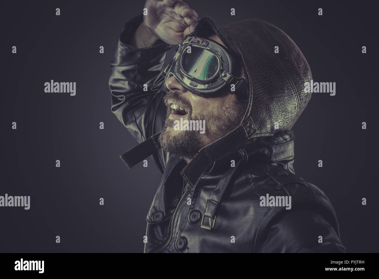 Leather flight cap hi-res stock photography and images - Alamy