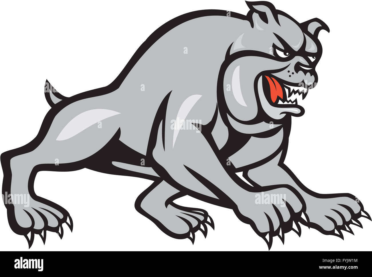 Bulldog Dog Mongrel Prowling Cartoon Stock Photo - Alamy