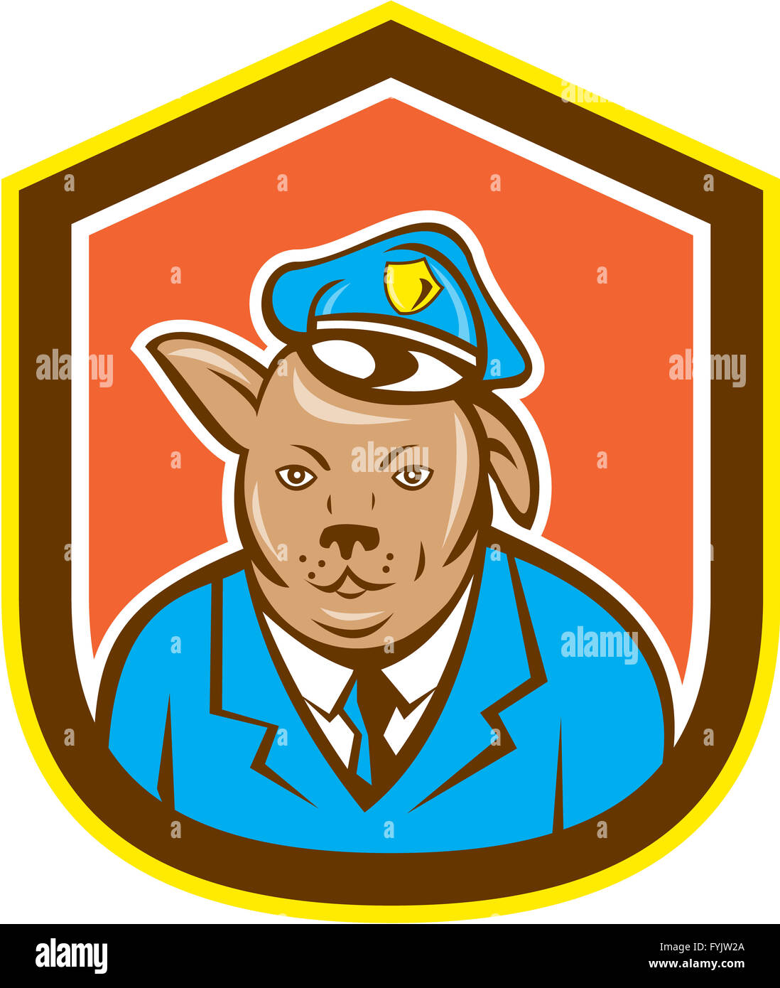 Police Dog Canine Shield Cartoon Stock Photo - Alamy