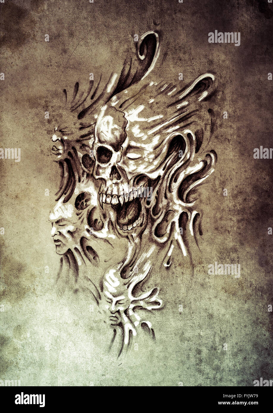 Art dragon under skin hi-res stock photography and images - Alamy