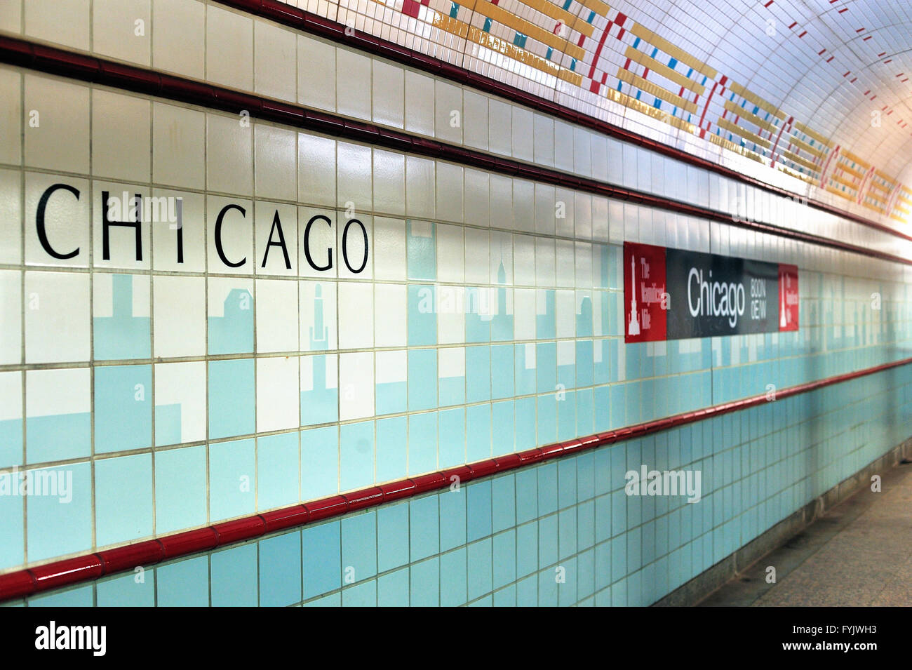 The CTA subway station at Chicago's namesake stop on the Red Line on ...