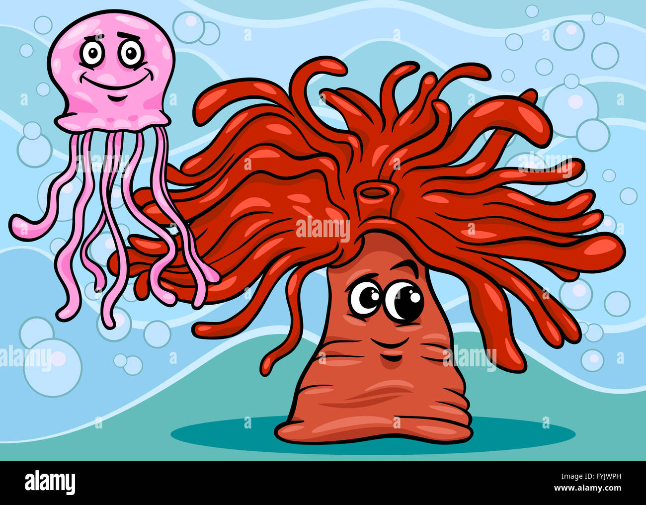 Sea Anemone Illustration High Resolution Stock Photography and Images ...