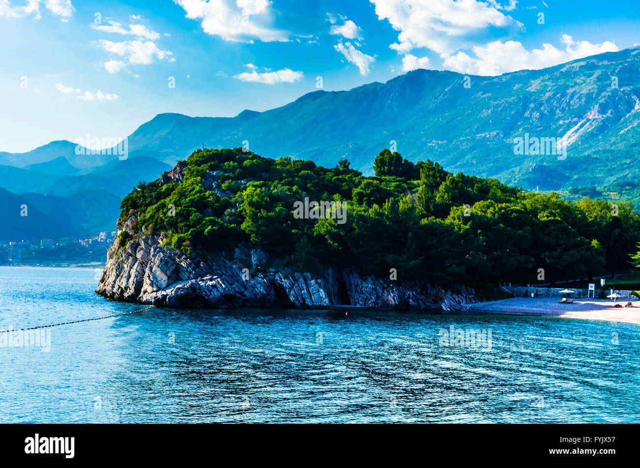 View on sea and mountains in Montenegro Stock Photo - Alamy