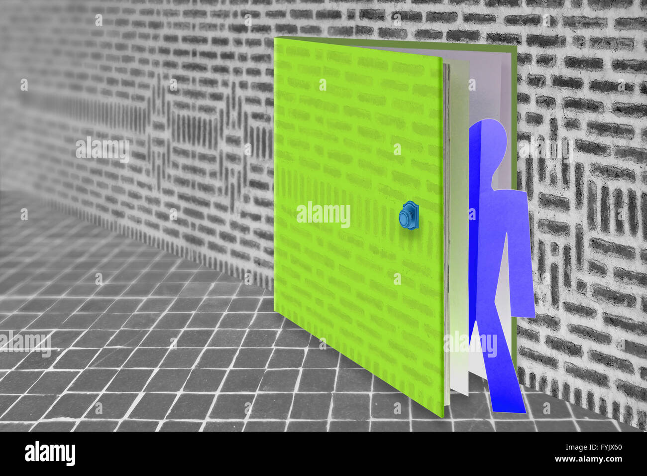 Man coming out book concept hi-res stock photography and images - Alamy