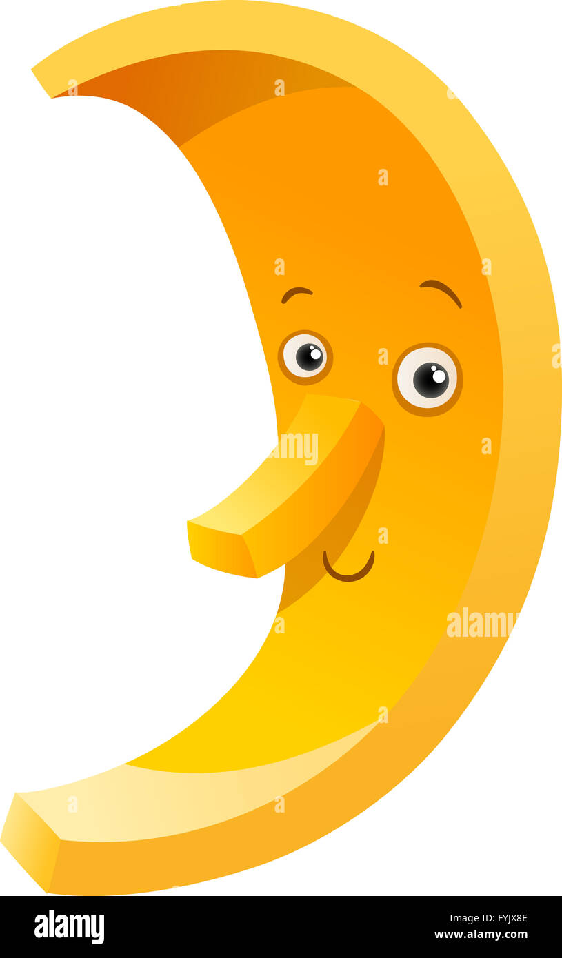 funny moon cartoon illustration Stock Photo - Alamy