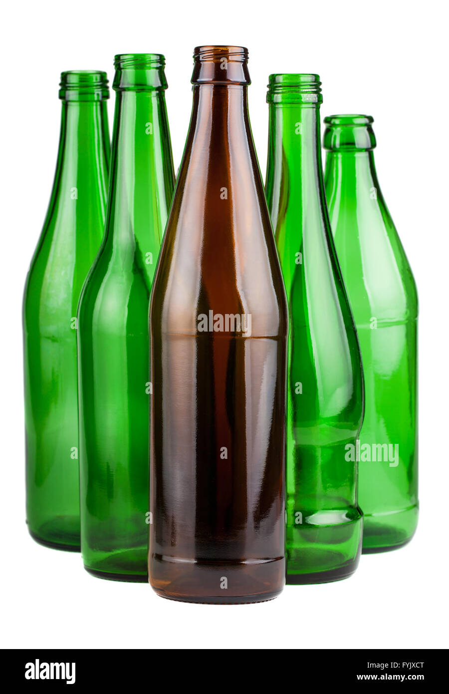 Five empty bottles Stock Photo - Alamy