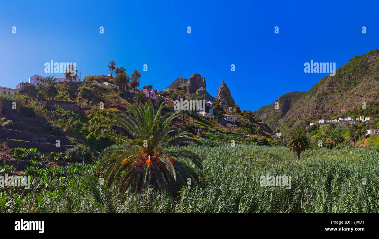 Hermigua valley in La Gomera island - Canary Stock Photo - Alamy
