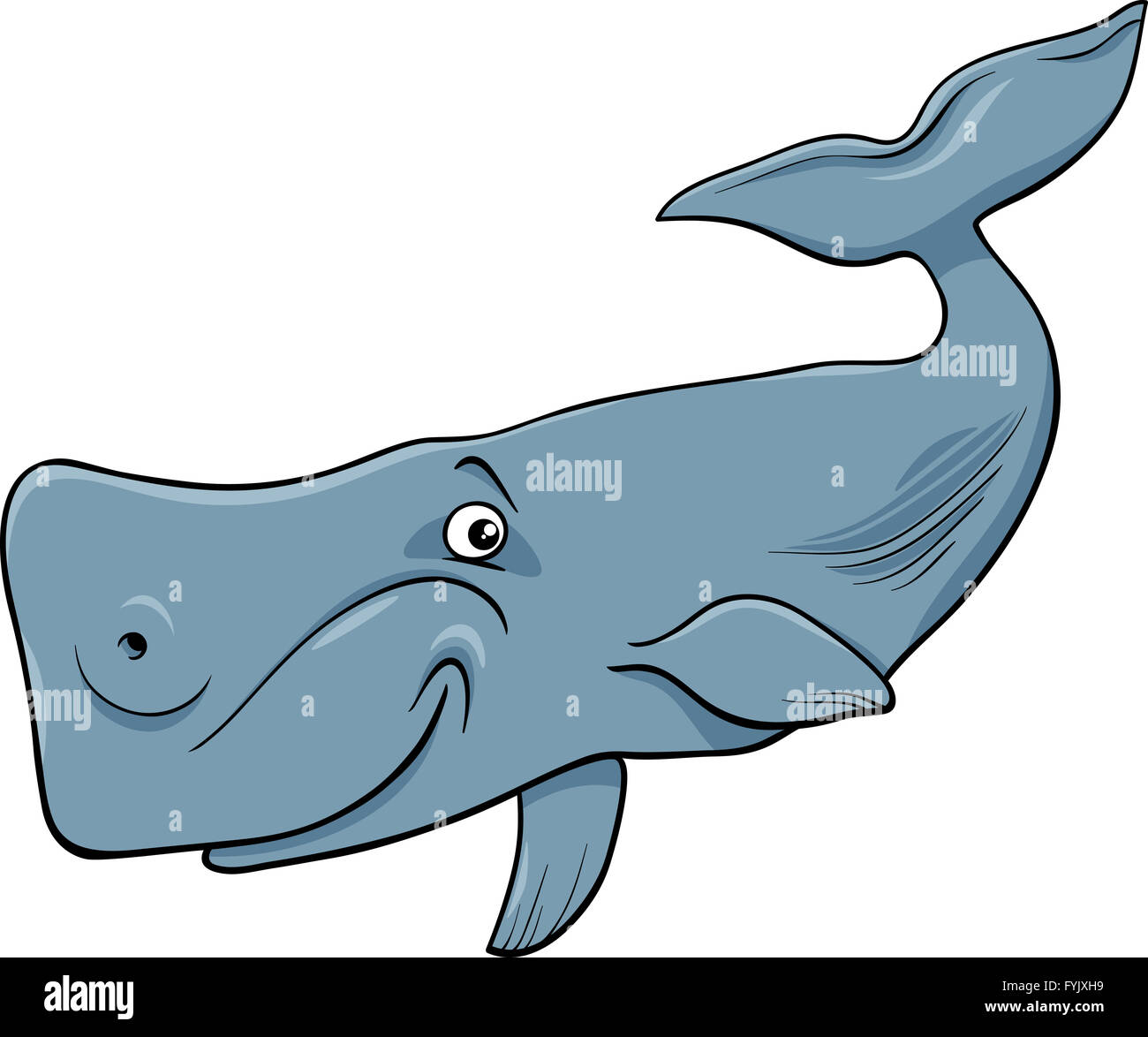 whale animal cartoon illustartion Stock Photo - Alamy
