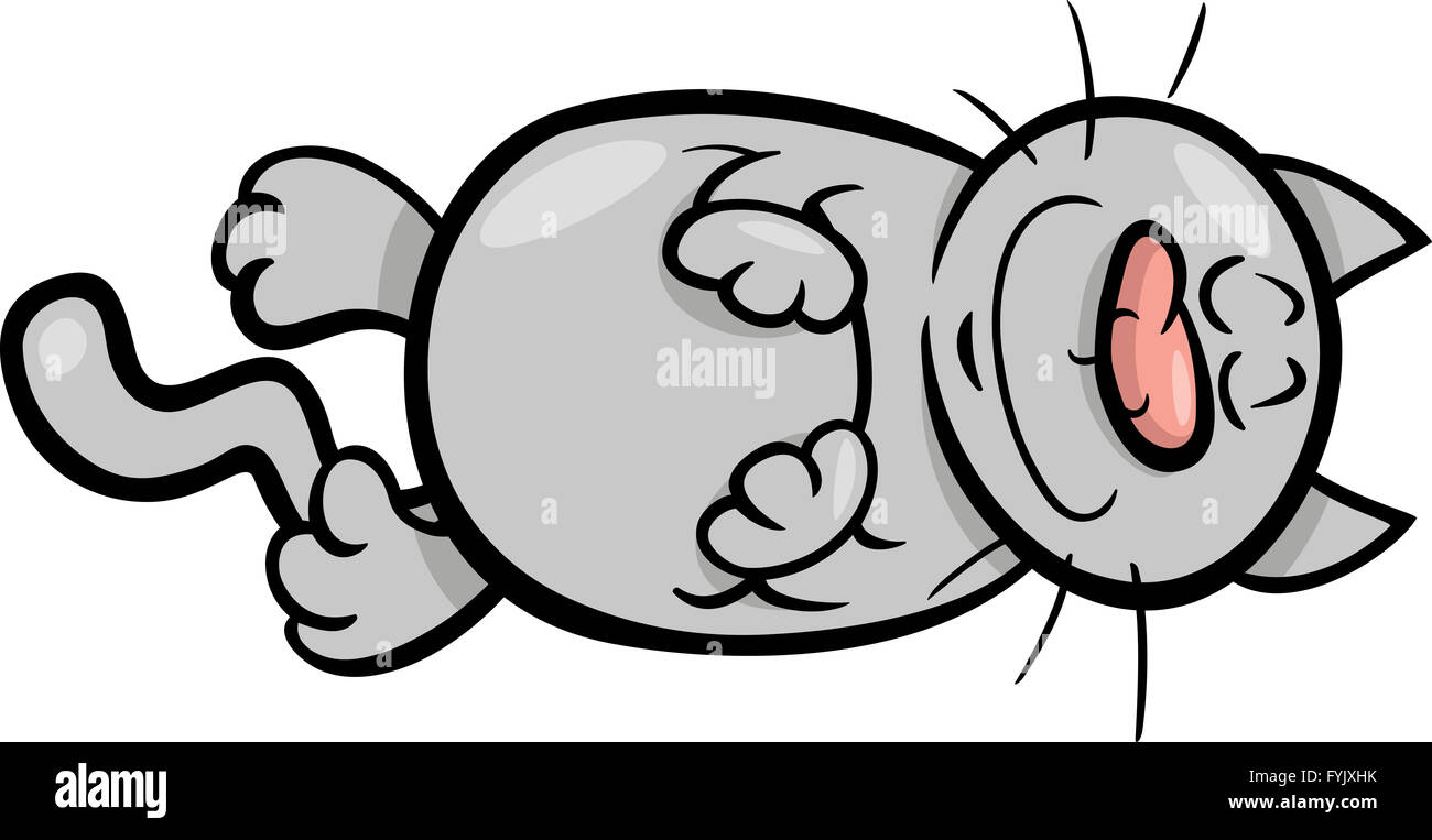 happy well fed cat cartoon Stock Photo - Alamy