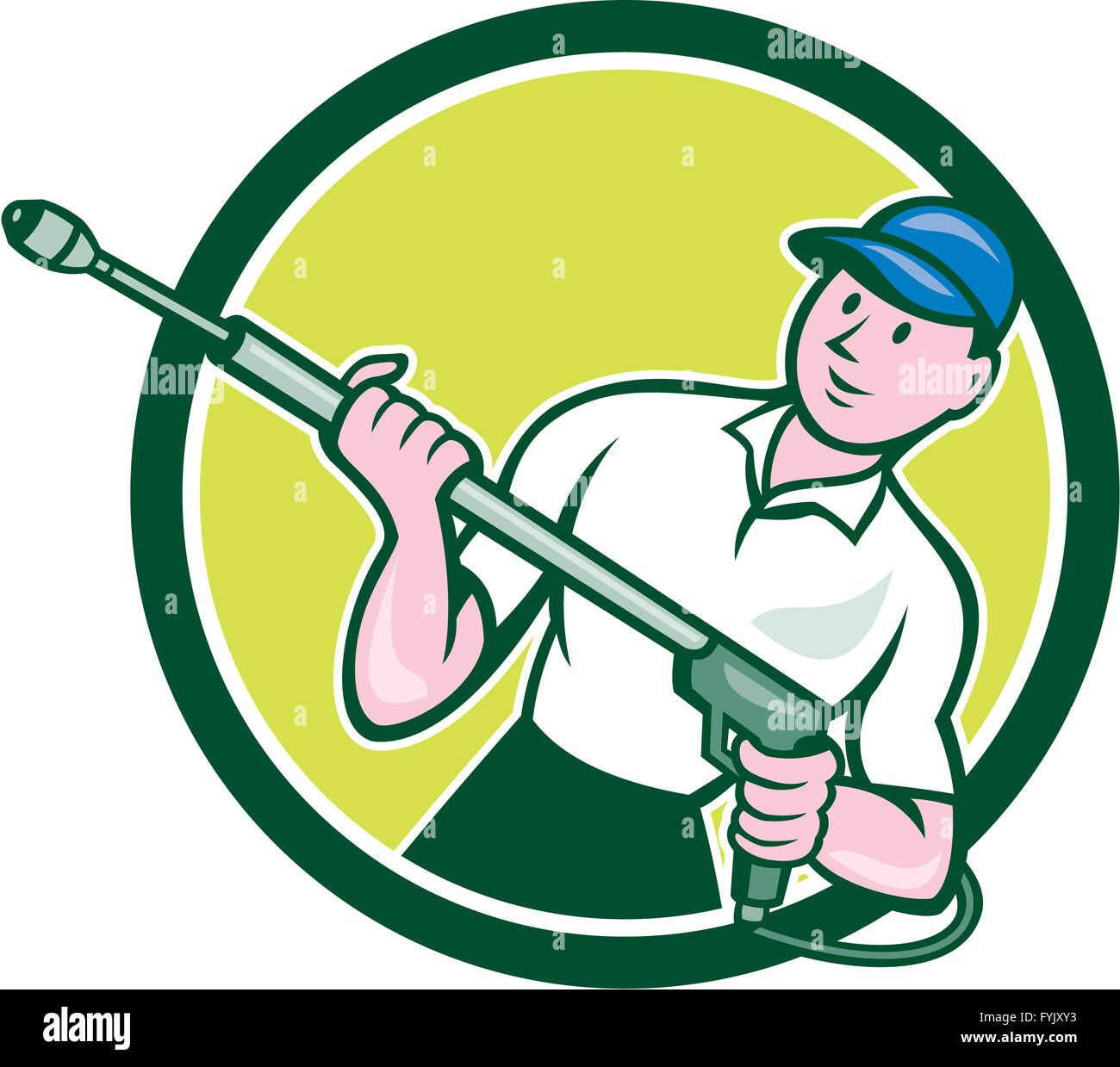 Pressure Washer Water Blaster Circle Cartoon Stock Photo - Alamy