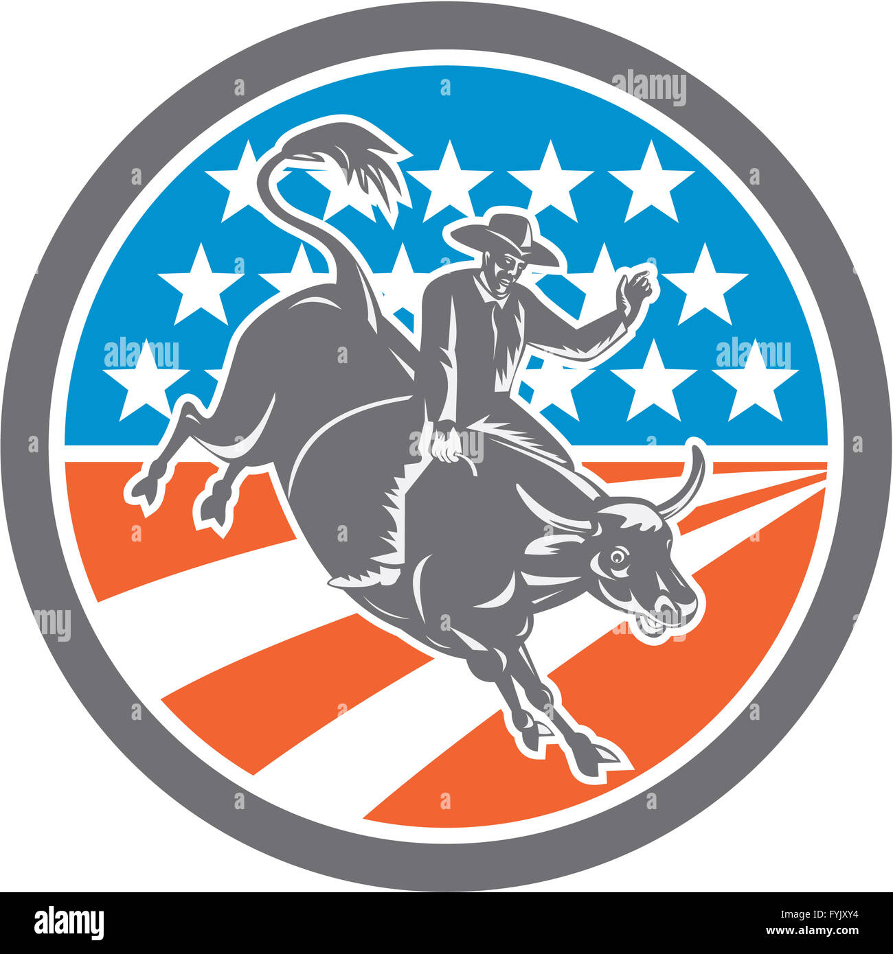 Bull riding american flag hi-res stock photography and images - Alamy