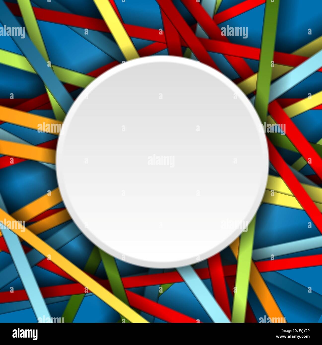 Colorful stripes vector background with blank circ Stock Photo - Alamy