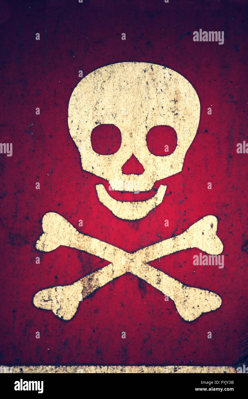 Skull and Crossbones, Warning Symbol Stock Photo - Alamy