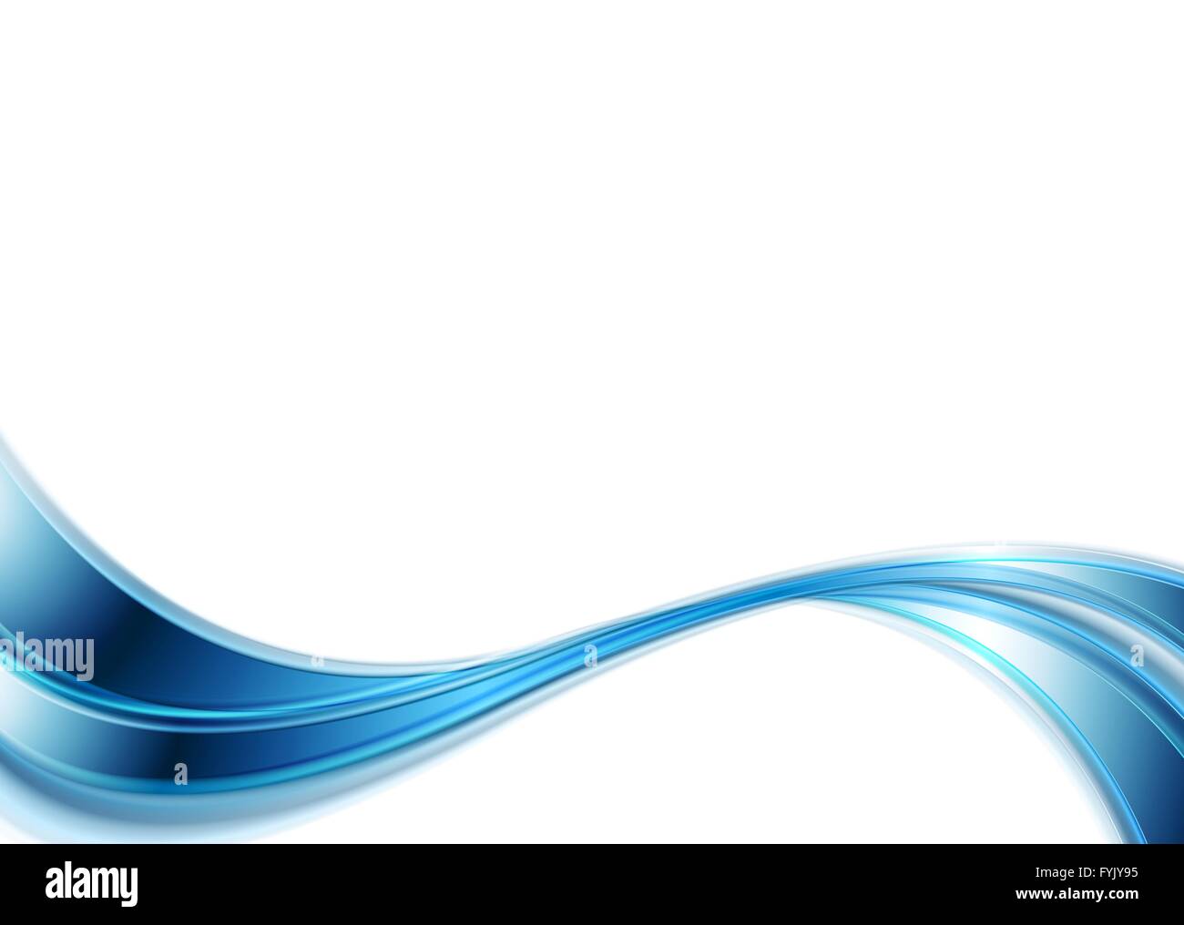 Bright blue abstract wave on white background Stock Photo - Alamy