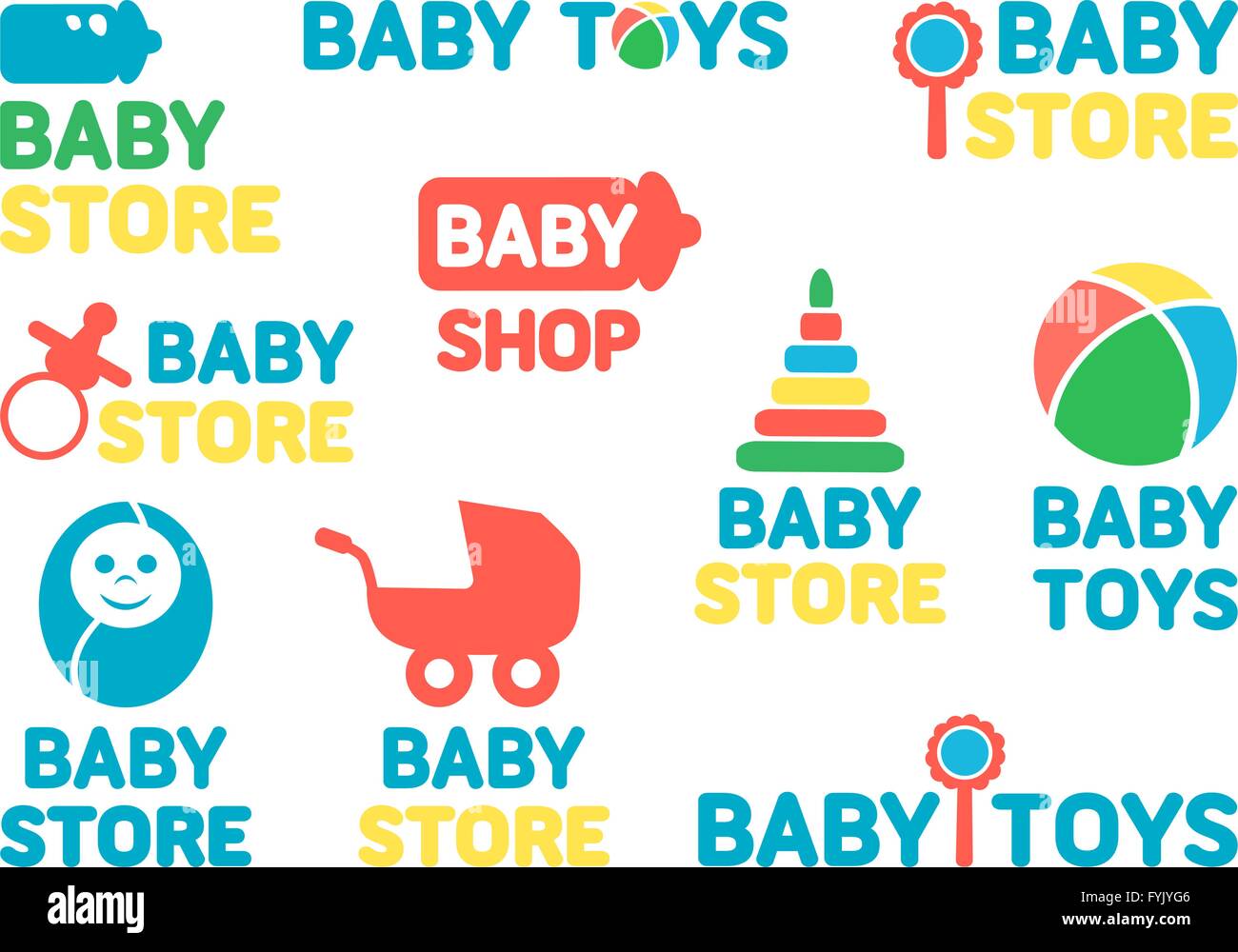 Logotypes set of baby stores Stock Vector Image & Art - Alamy