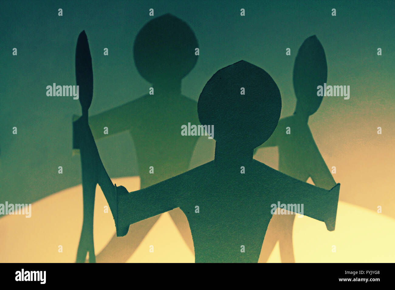 Group of Paper Men Stock Photo - Alamy