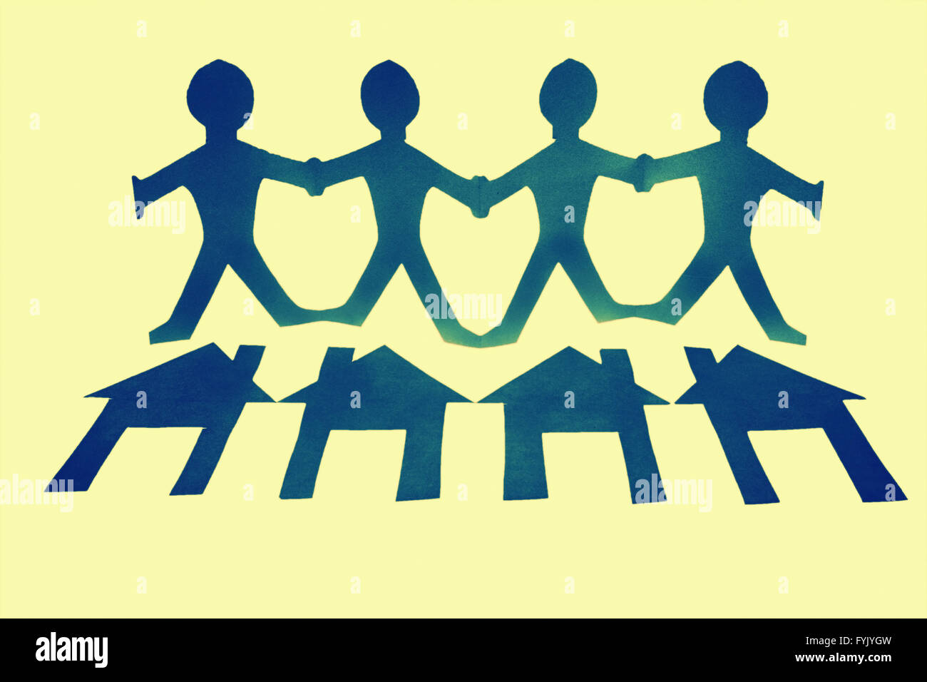 Paper Men Chain Stock Photo - Alamy