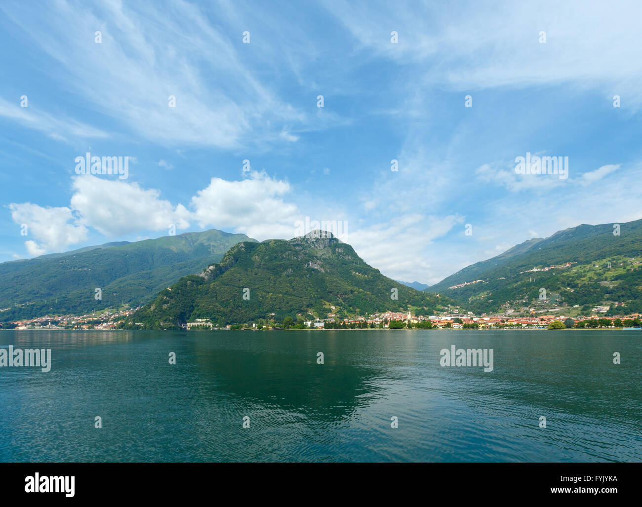 Lake Como (Italy) view from ship Stock Photo - Alamy