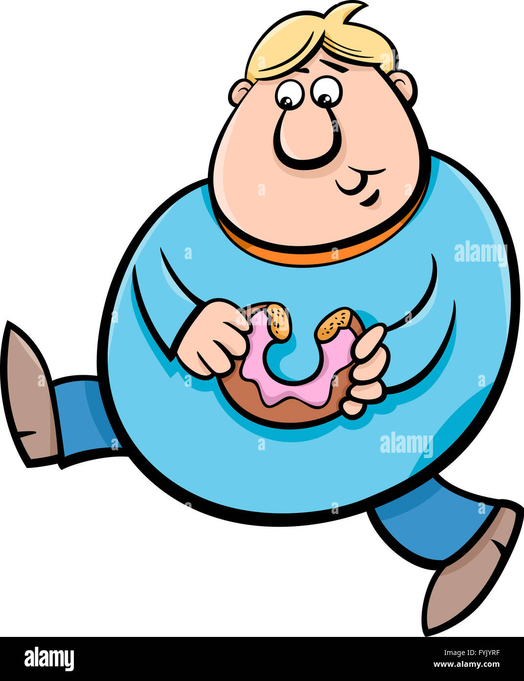man with donut cartoon Stock Photo - Alamy