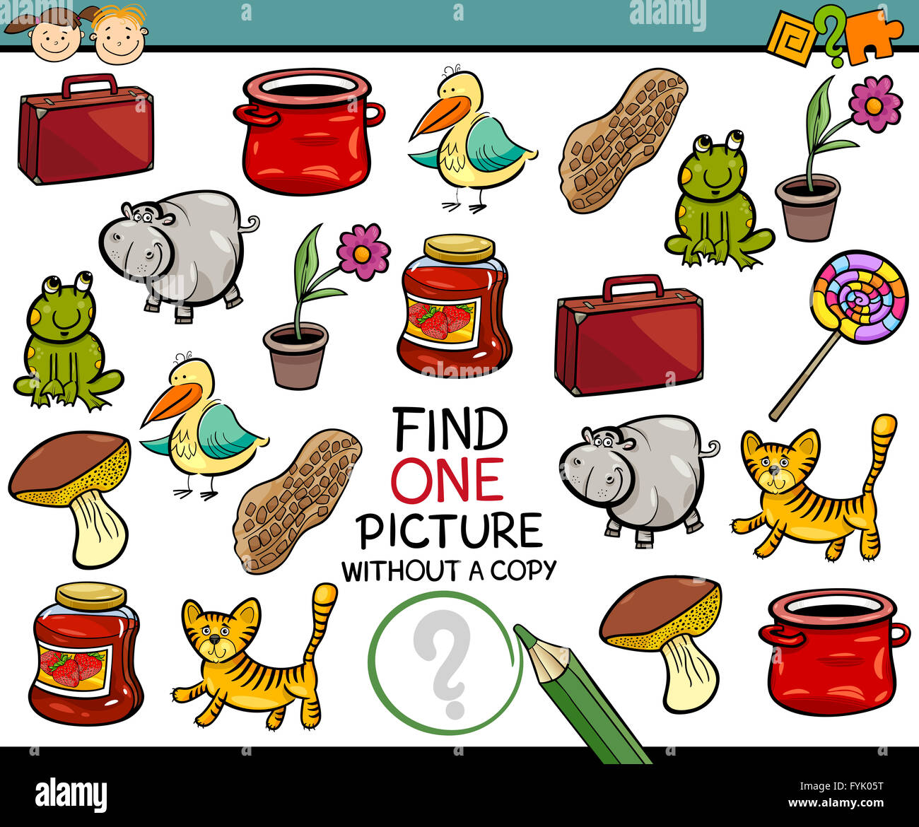 find single picture game cartoon Stock Photo - Alamy