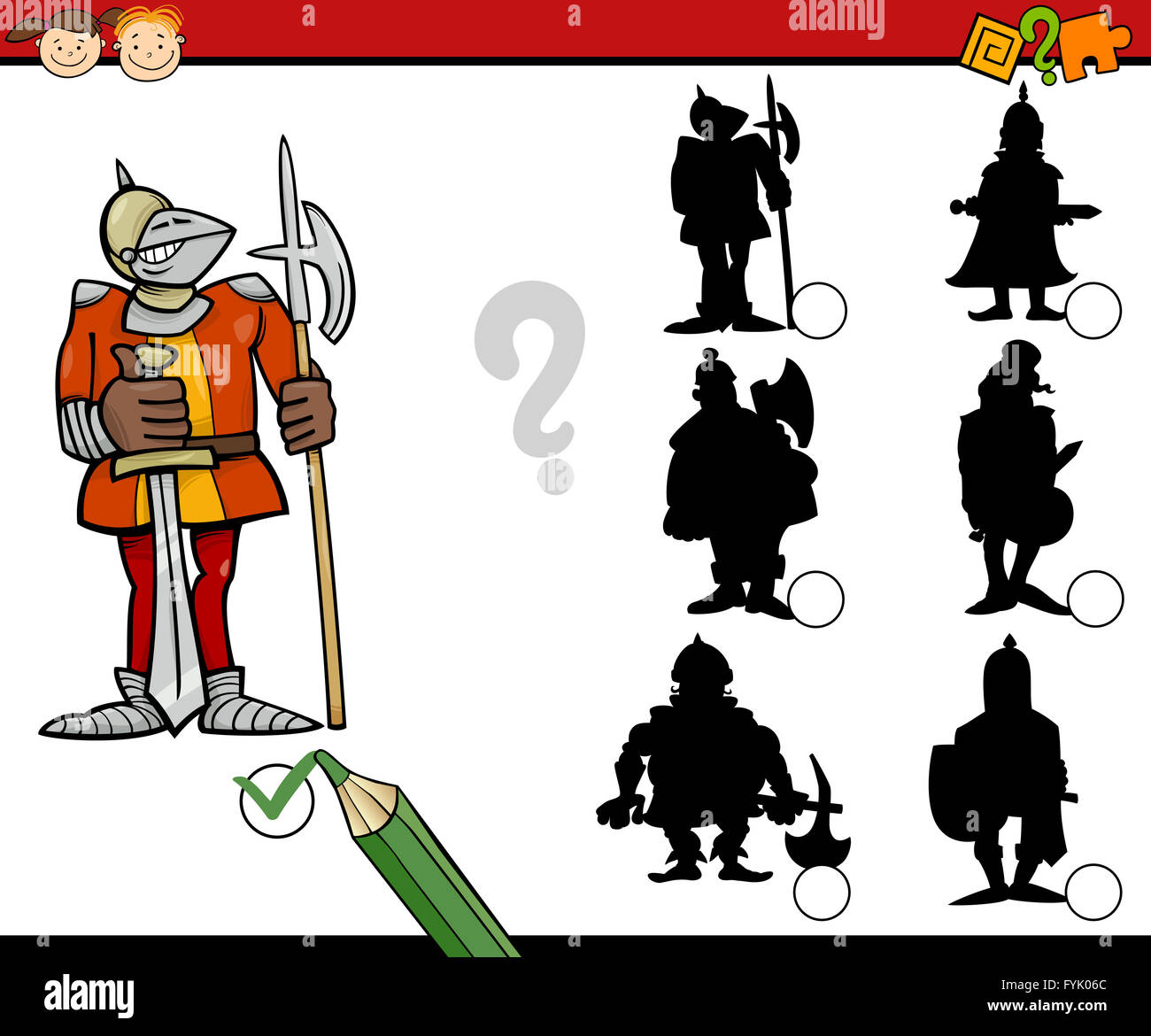 education shadows game cartoon Stock Photo - Alamy