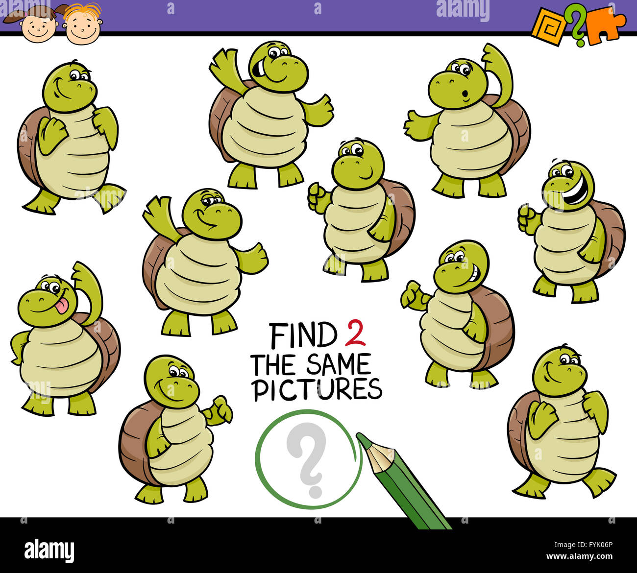 find same picture game cartoon Stock Photo - Alamy