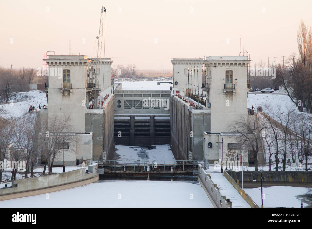 Volga-Don canal named after VI Lenin, the gateway 2, winter Volgograd ...