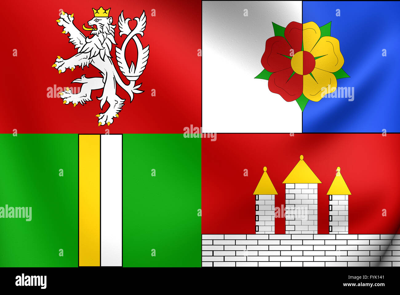 Flag of South Bohemian Region Stock Photo - Alamy