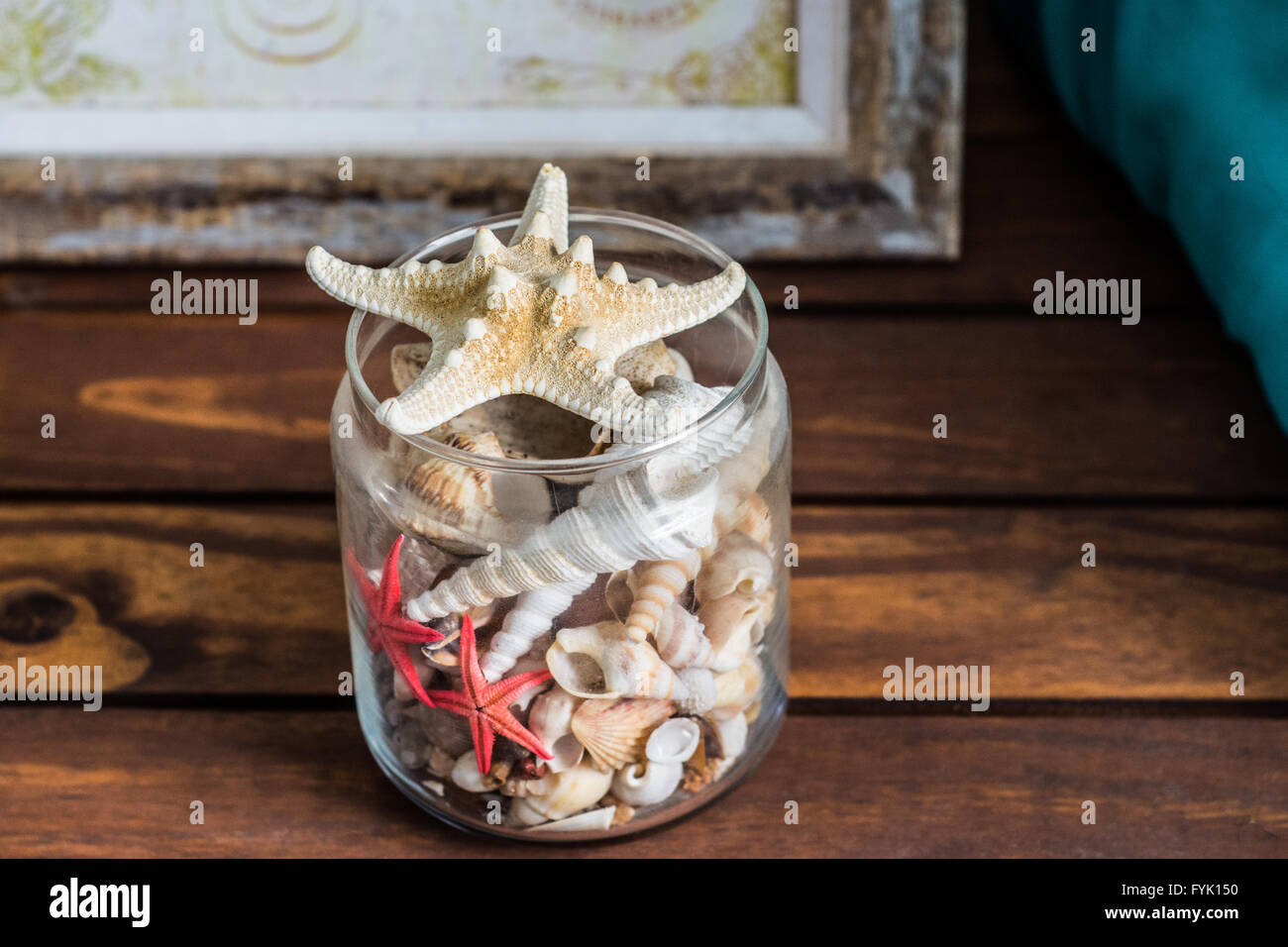 Sea shells in a glass jar Stock Photo - Alamy