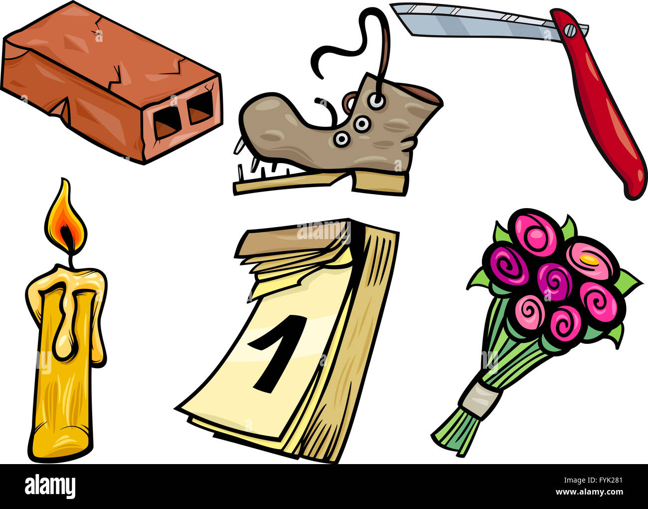 objects cartoon clip arts illustration set Stock Photo - Alamy