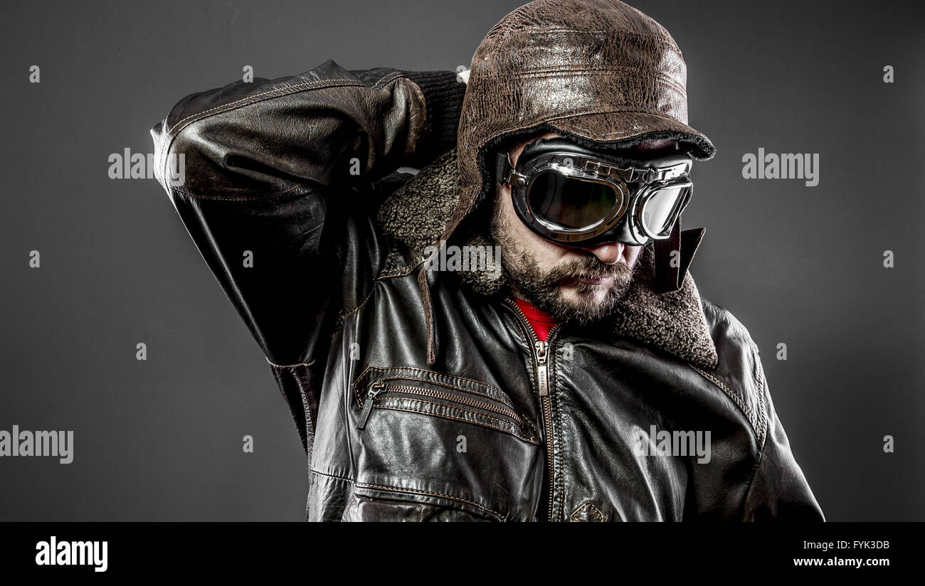 Old man bike leather hi-res stock photography and images - Alamy