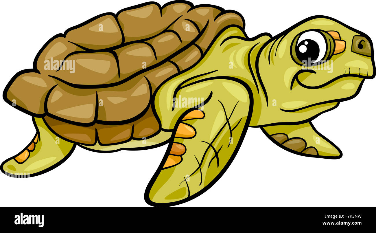 sea turtle animal cartoon illustration Stock Photo - Alamy