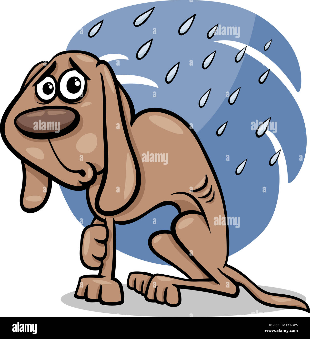 homeless dog cartoon illustration Stock Photo - Alamy